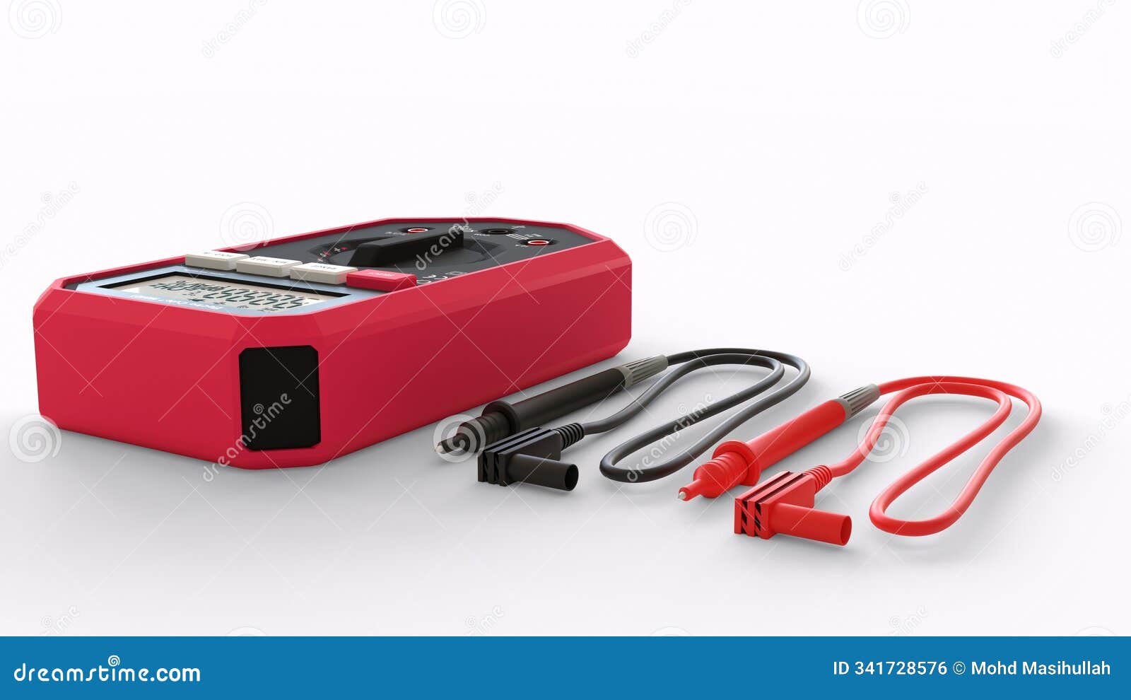 Multimeter and Cable White Background Stock Illustration - Illustration ...