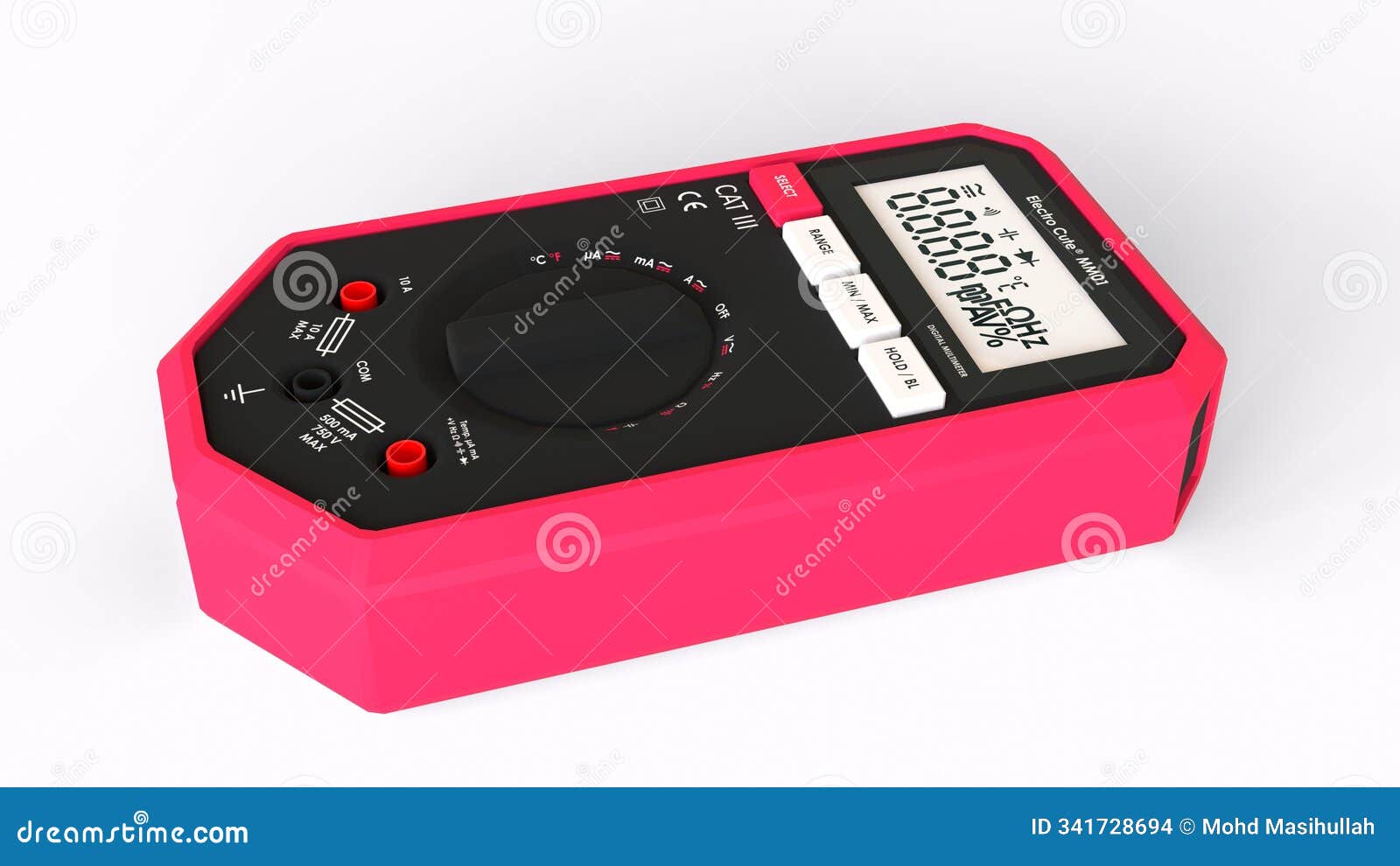 Multimeter and Cable White Background Stock Illustration - Illustration ...