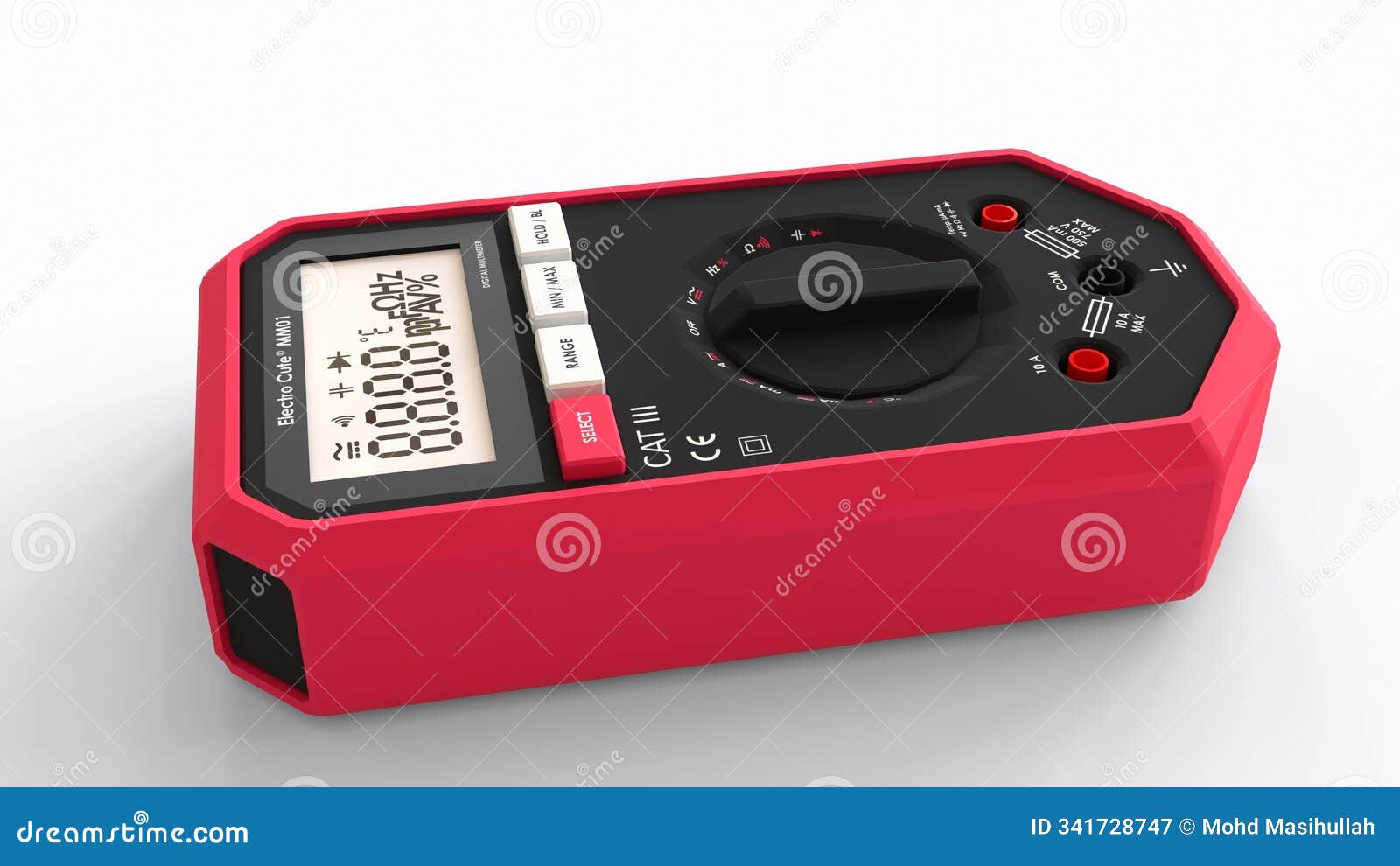 Multimeter and Cable White Background Stock Illustration - Illustration ...