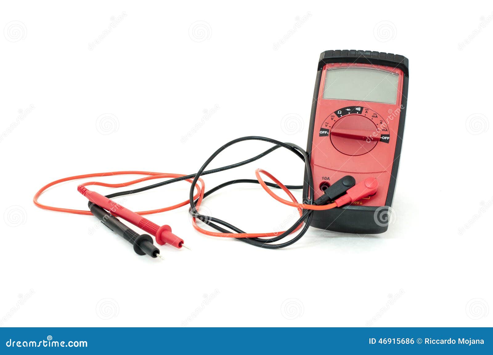 Multimeter with cables stock photo. Image of electrical - 46915686