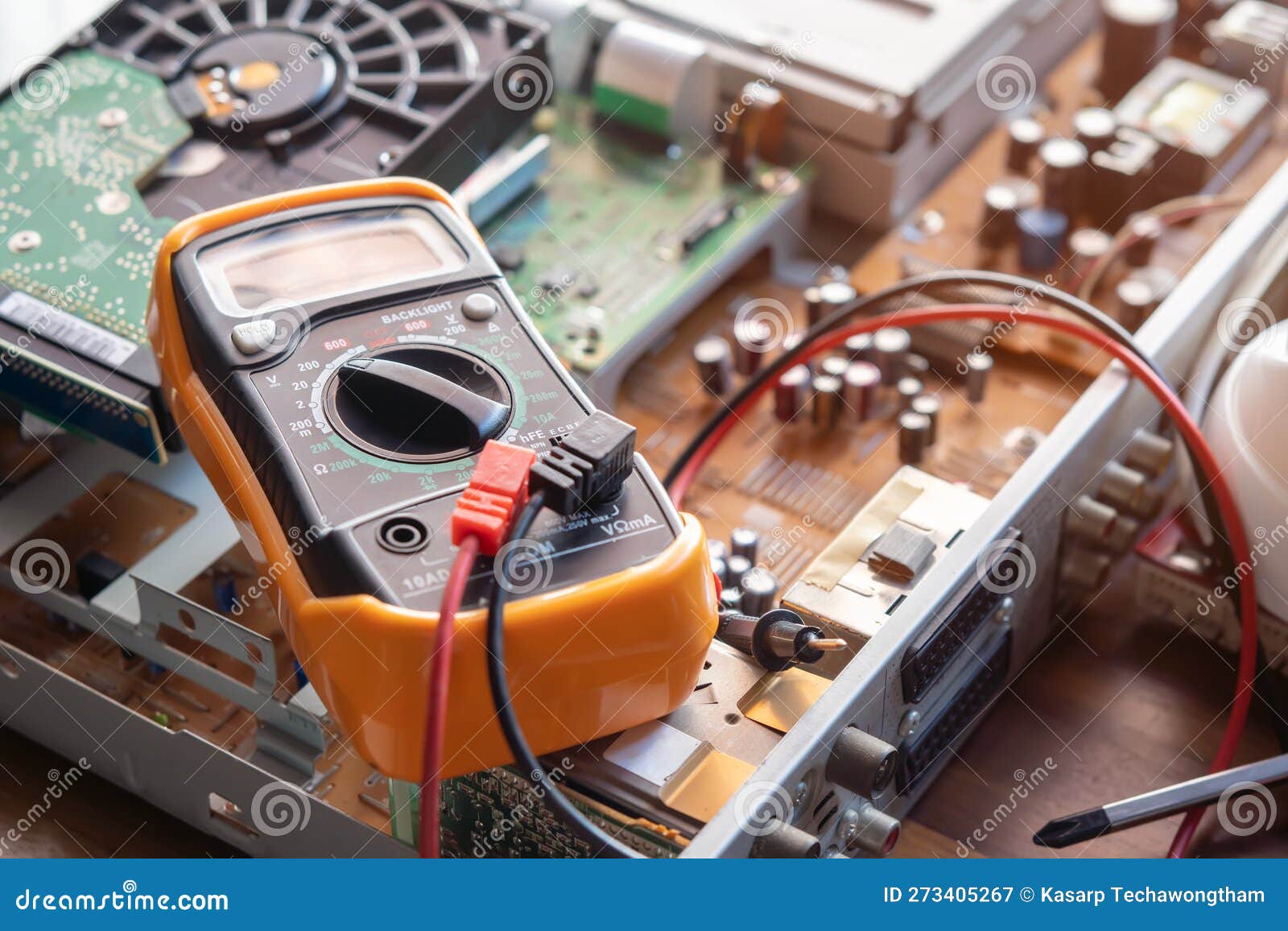 Multimeter on CCTV DVR Recorder Case ,electrical Work Concept ...