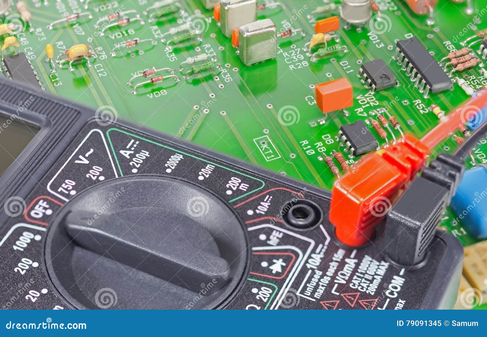 Multimeter Closeup and Circuit Board Stock Image - Image of assembly ...