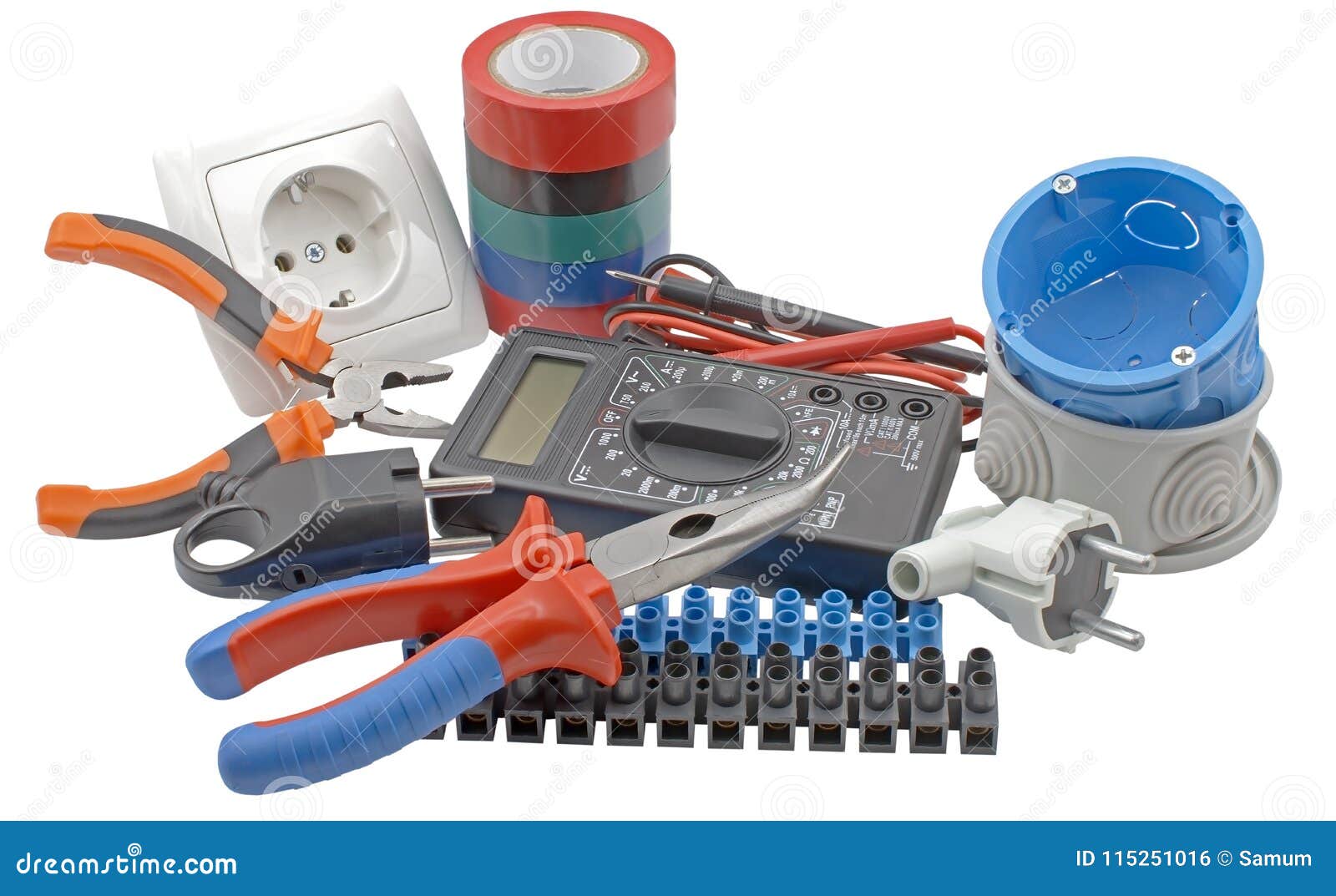 Multimeter, Electric Socket, Insulation Tape Stock Photo - Image of ...