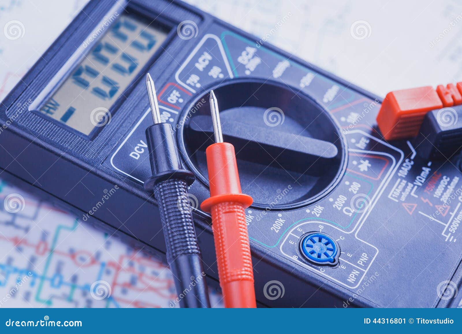 Multimeter on the Electrical Circuit. Close-up Stock Image - Image of ...