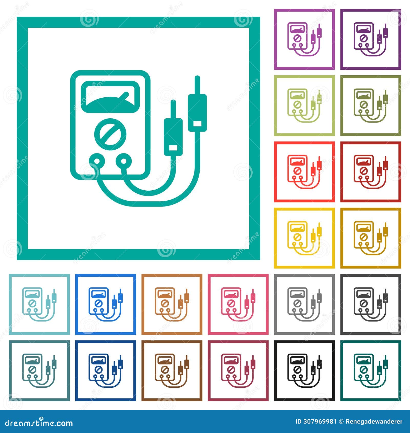 Multimeter Flat Line Icon. Electrician Utility Sign. Thin Linear Logo ...