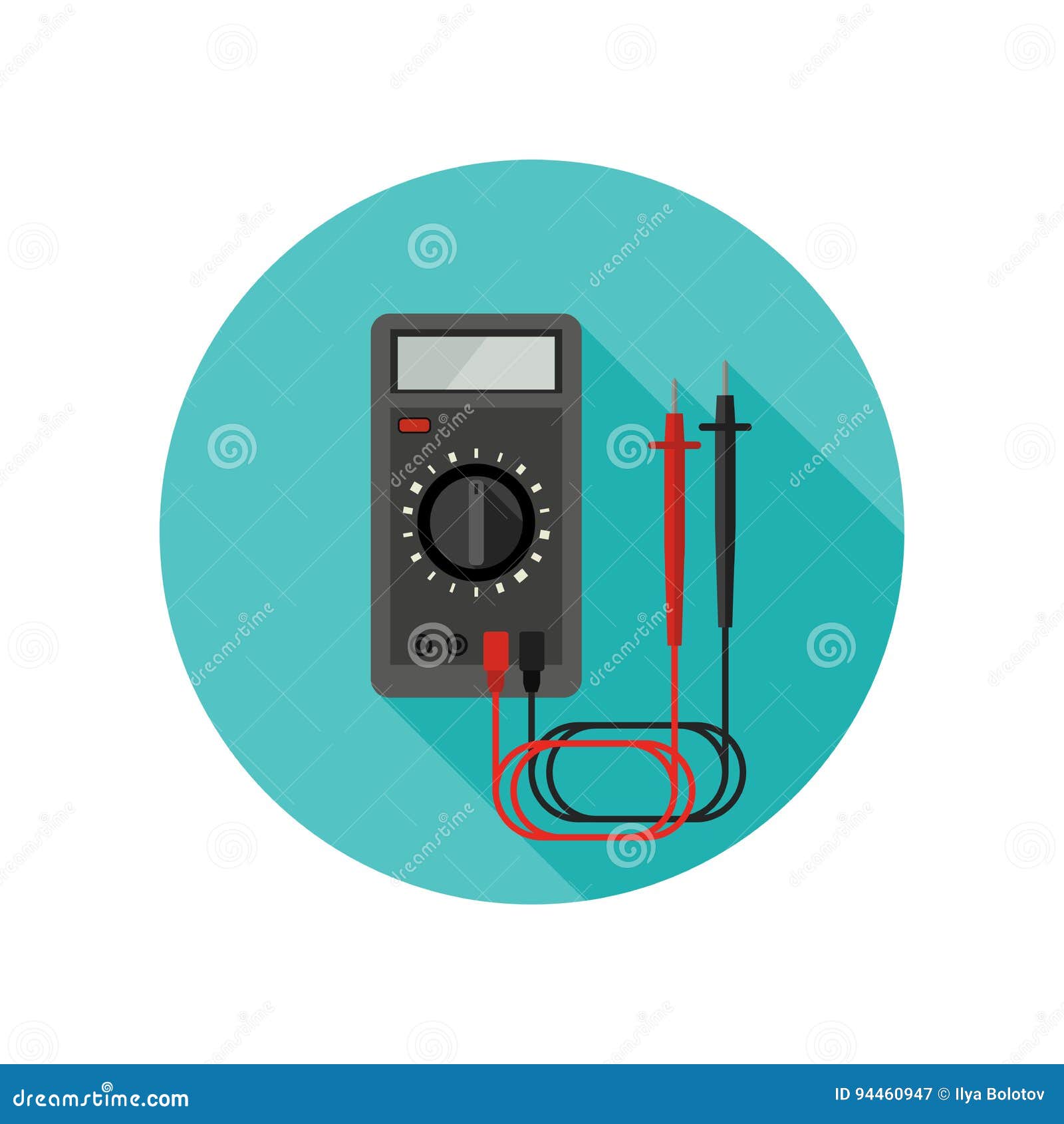 Multimeter flat icon stock vector. Illustration of electronic - 94460947