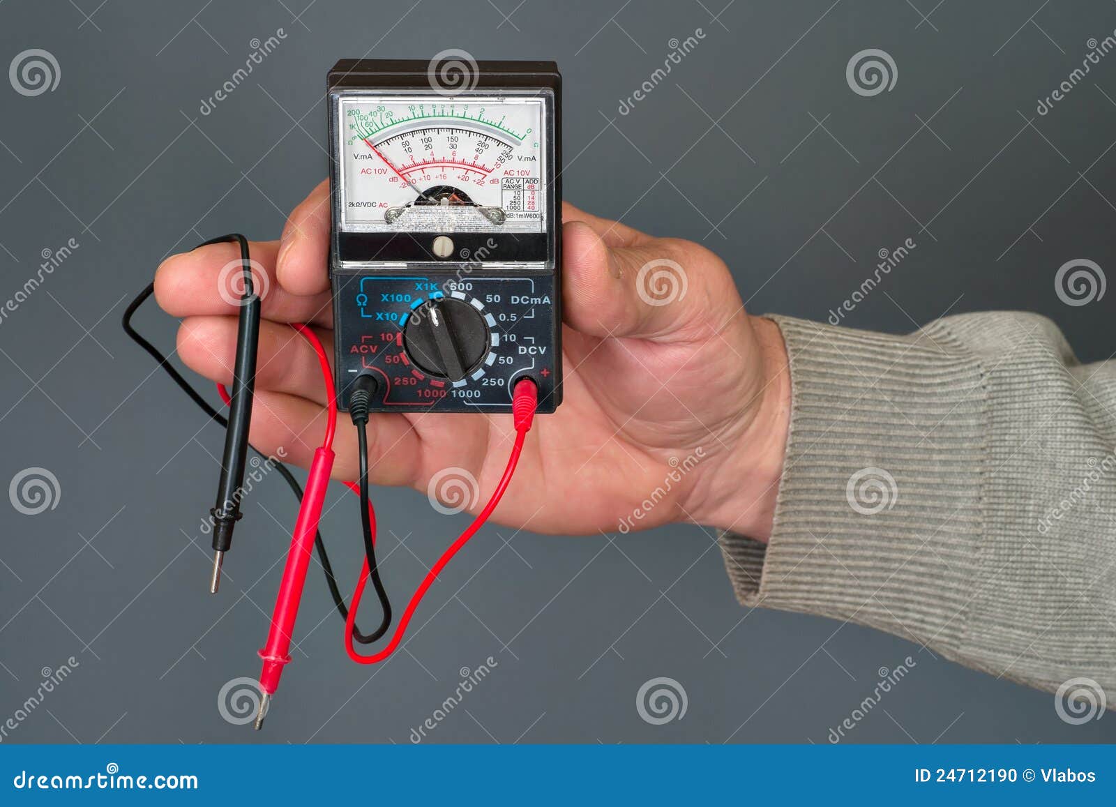 Multimeter in a hand stock photo. Image of male, voltmeter - 24712190