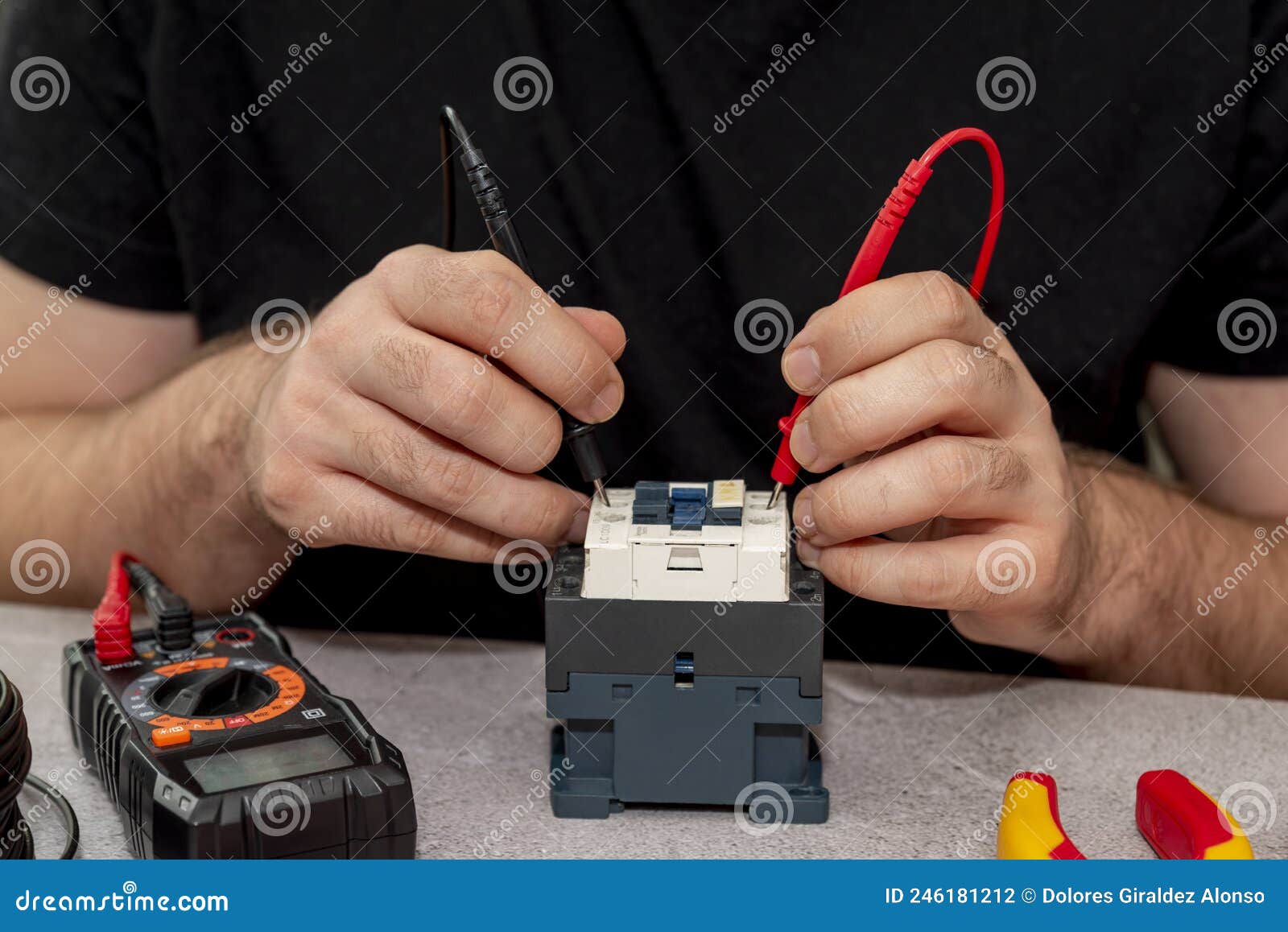 Multimeter in Hands of Electricians Stock Photo - Image of inspection ...
