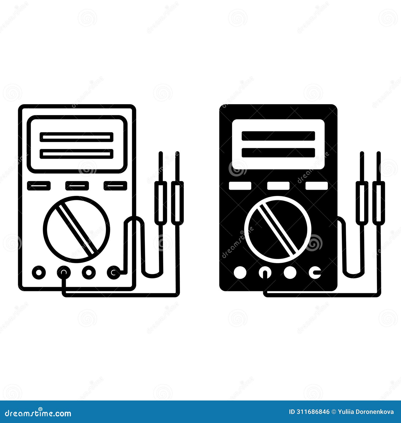 Multimeter Icons Set Cartoon Vector. Voltage, Amperage, Ohmmeter ...