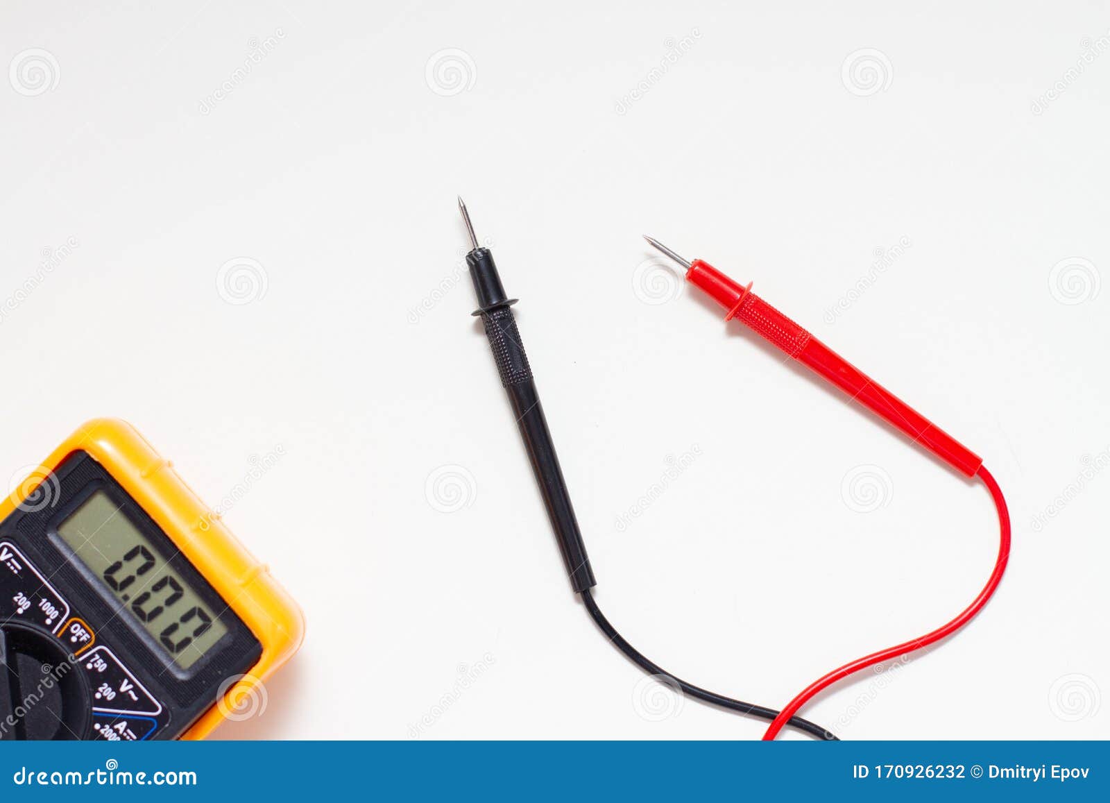 Multimeter Instrument for Measuring Current on a White Background Stock ...