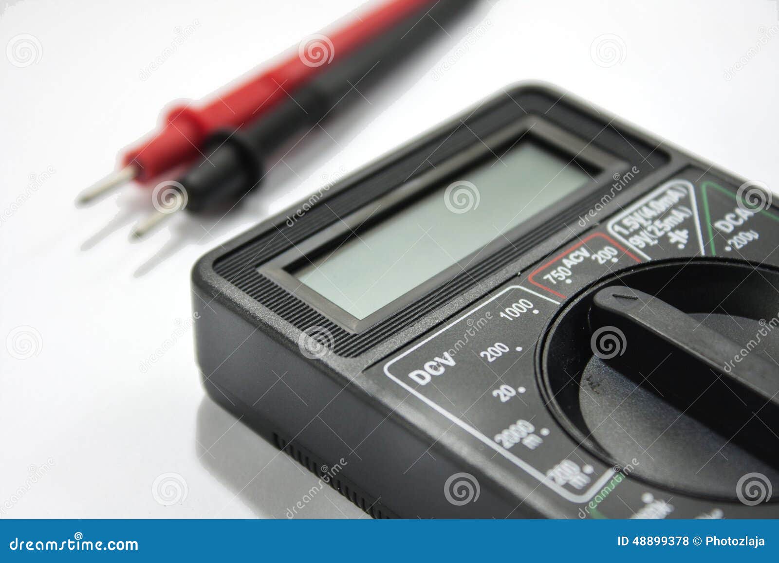 Multimeter Instrument with Wires on the White Background Stock Photo ...