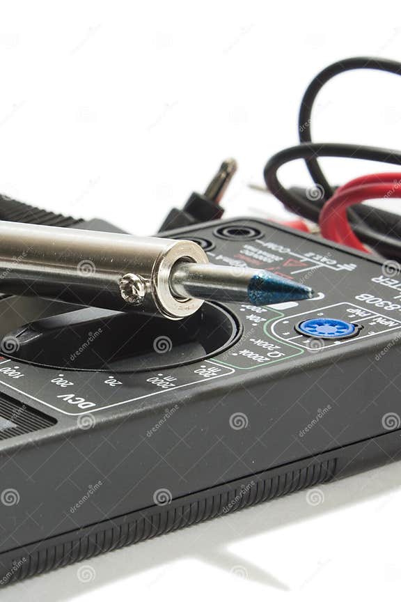 Multimeter Instrument with Wires on the White Background Stock Photo ...