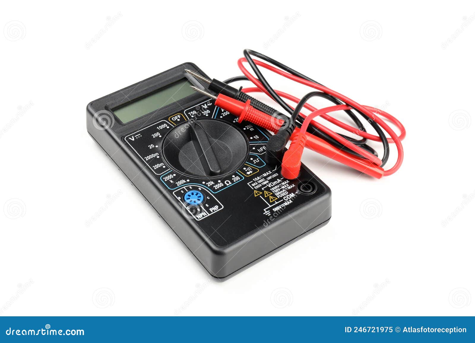 Multimeter Isolated on White Background, Close Up Stock Image - Image ...