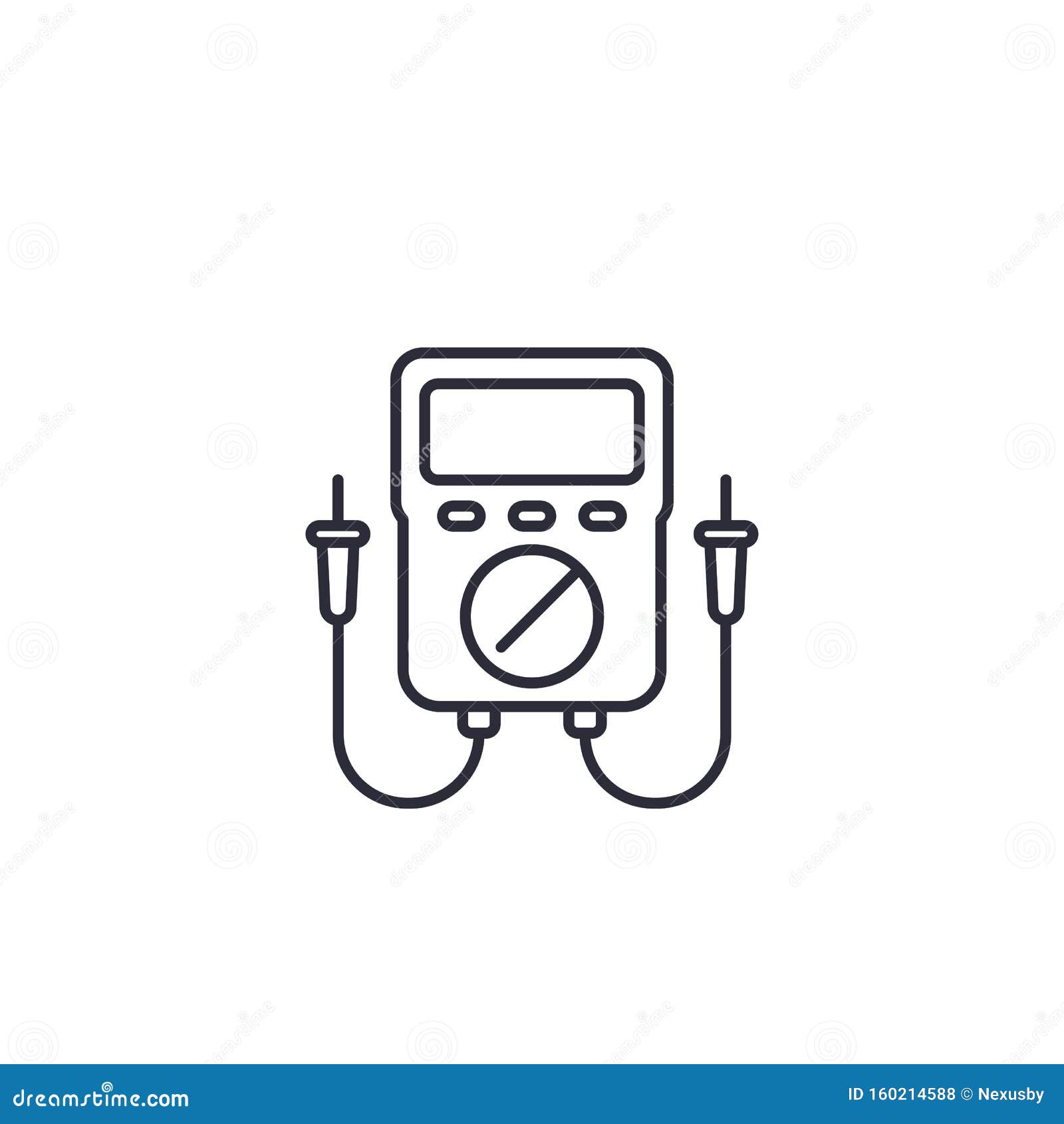 Multimeter Line Icon, Electronics Concept, VOM Vector Sign On White ...