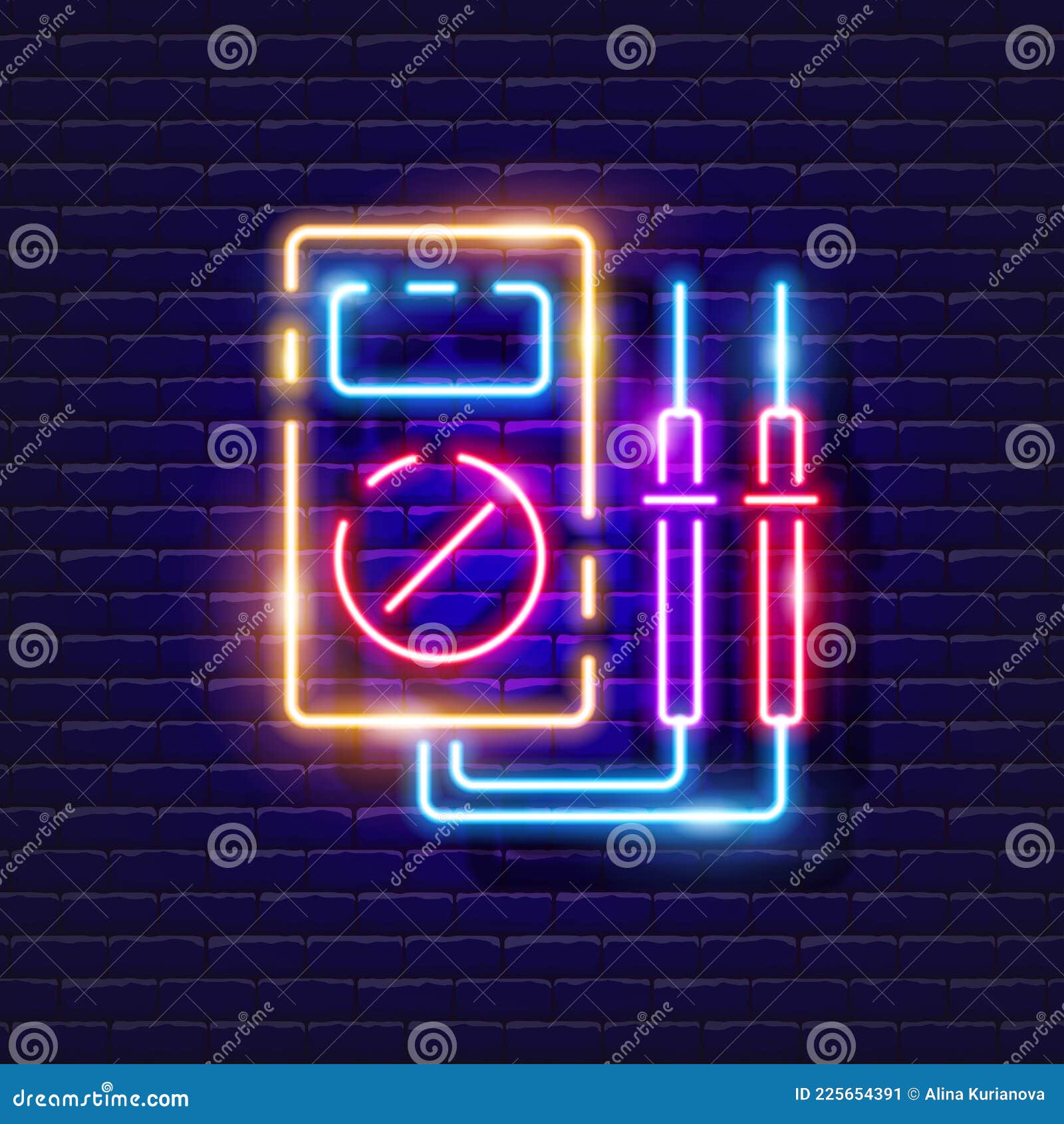 Multimeter Neon Icon. Repair Concept Stock Vector - Illustration of ...