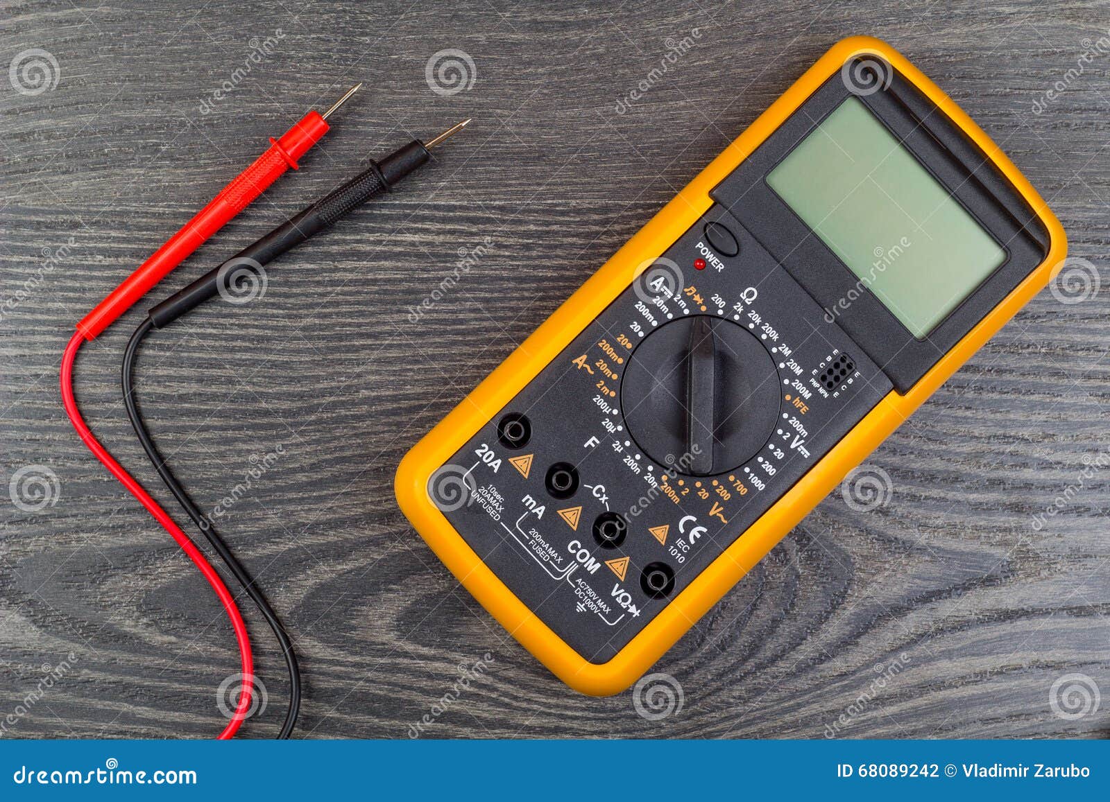 Multimeter on office stock photo. Image of electrical - 68089242