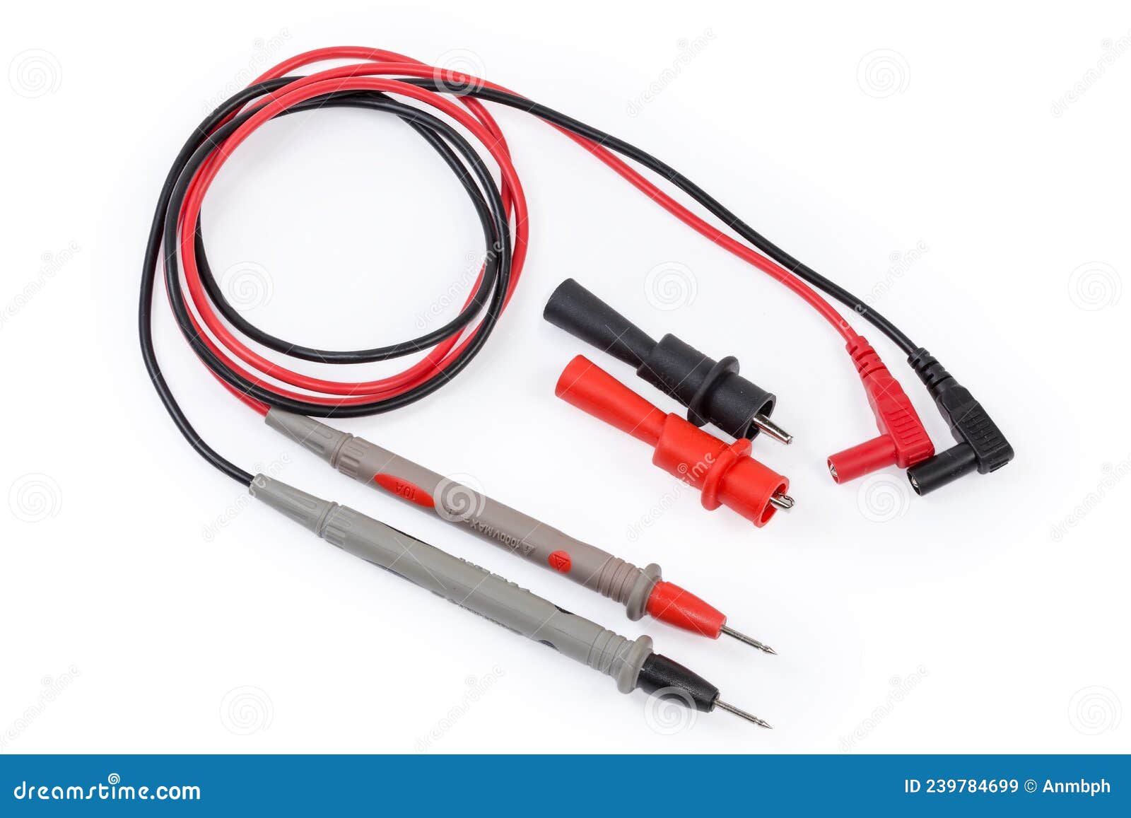 Multimeter Pointed Test Probes and Removable Crocodile Clips Stock ...