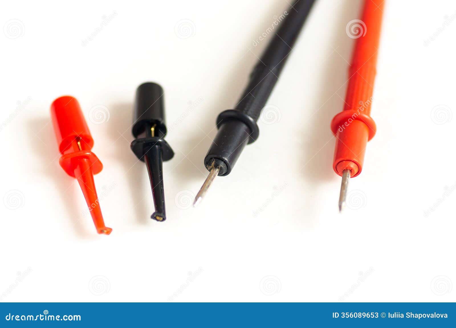 Multimeter Probe Test Lead Cable. Two Electrical Multi Or Voltage Meter ...