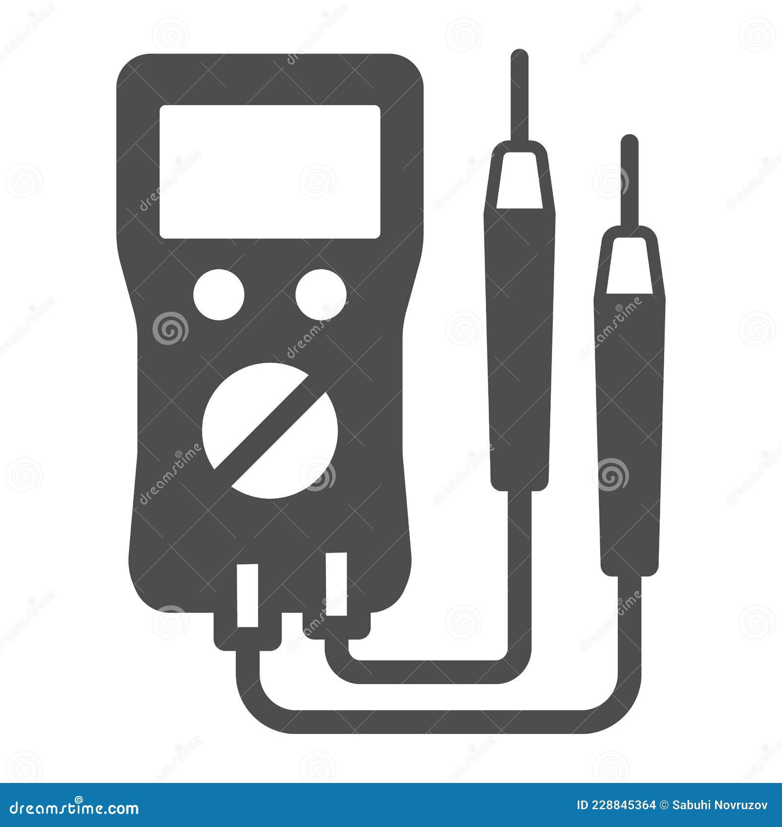 Multimeter Solid Icon, Electronics Concept, VOM Vector Sign on White ...