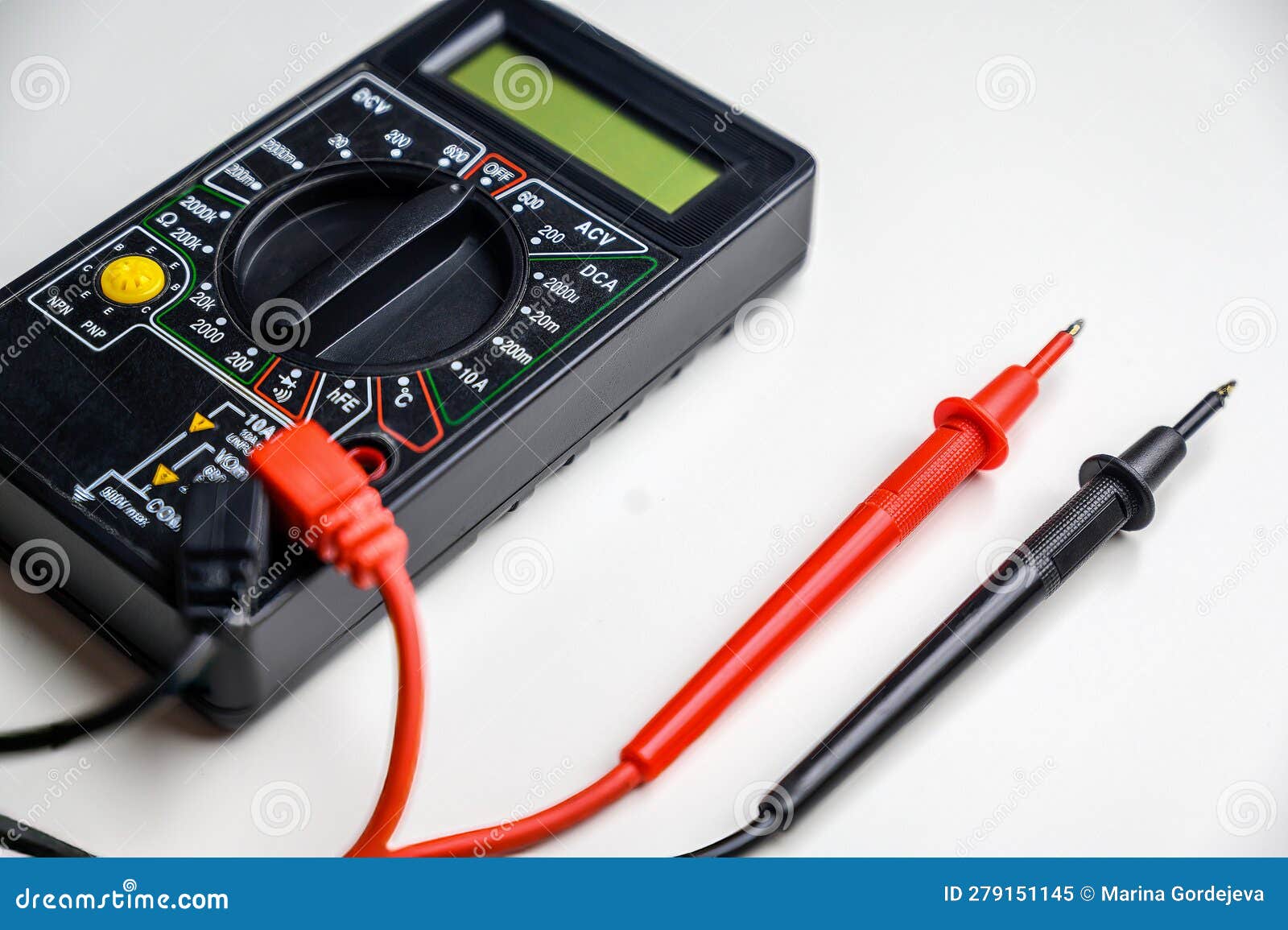 Multimeter and Test Leads on a White Table. a Device for Measuring ...