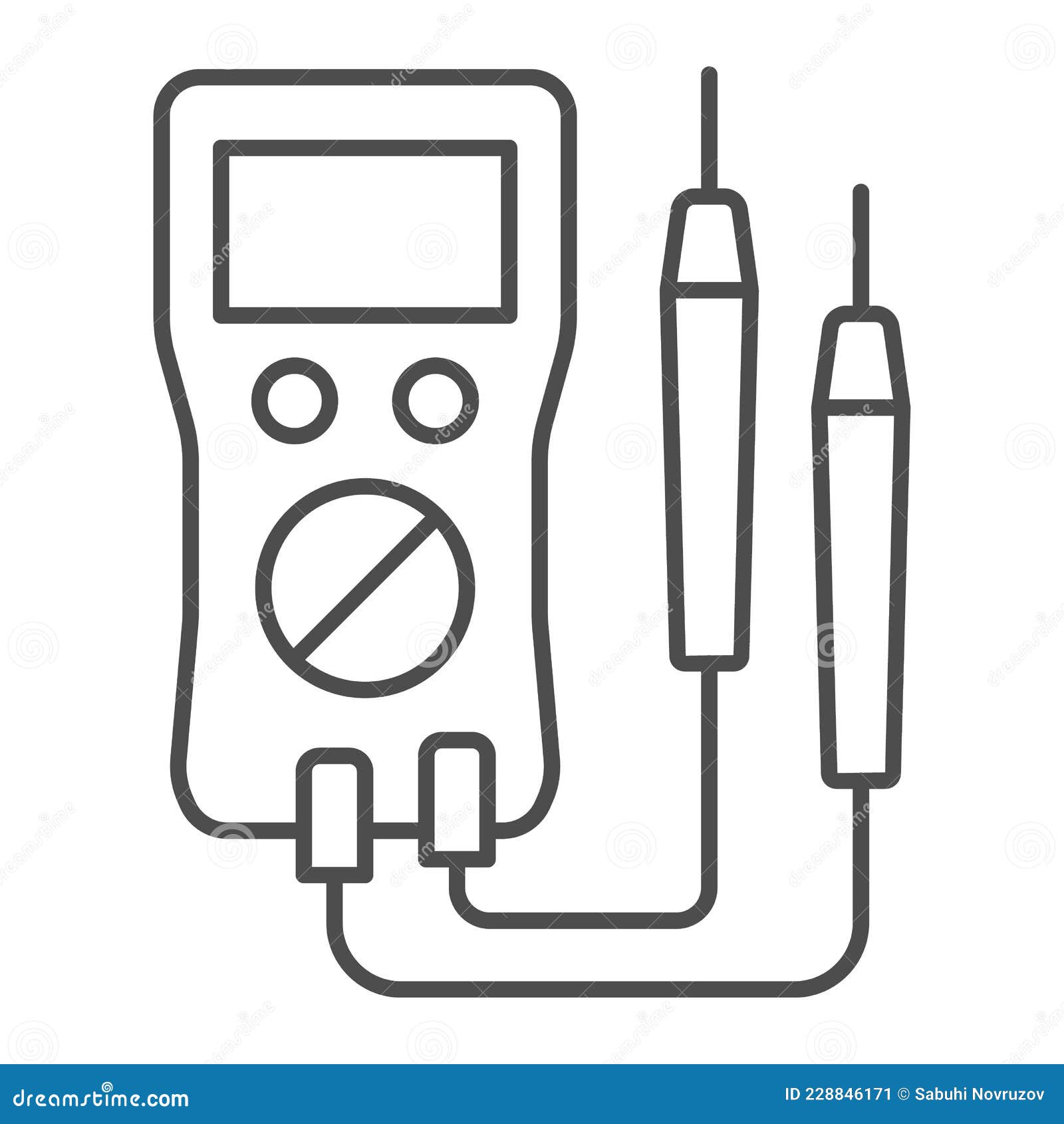 Multimeter Thin Line Icon, Electronics Concept, VOM Vector Sign on ...