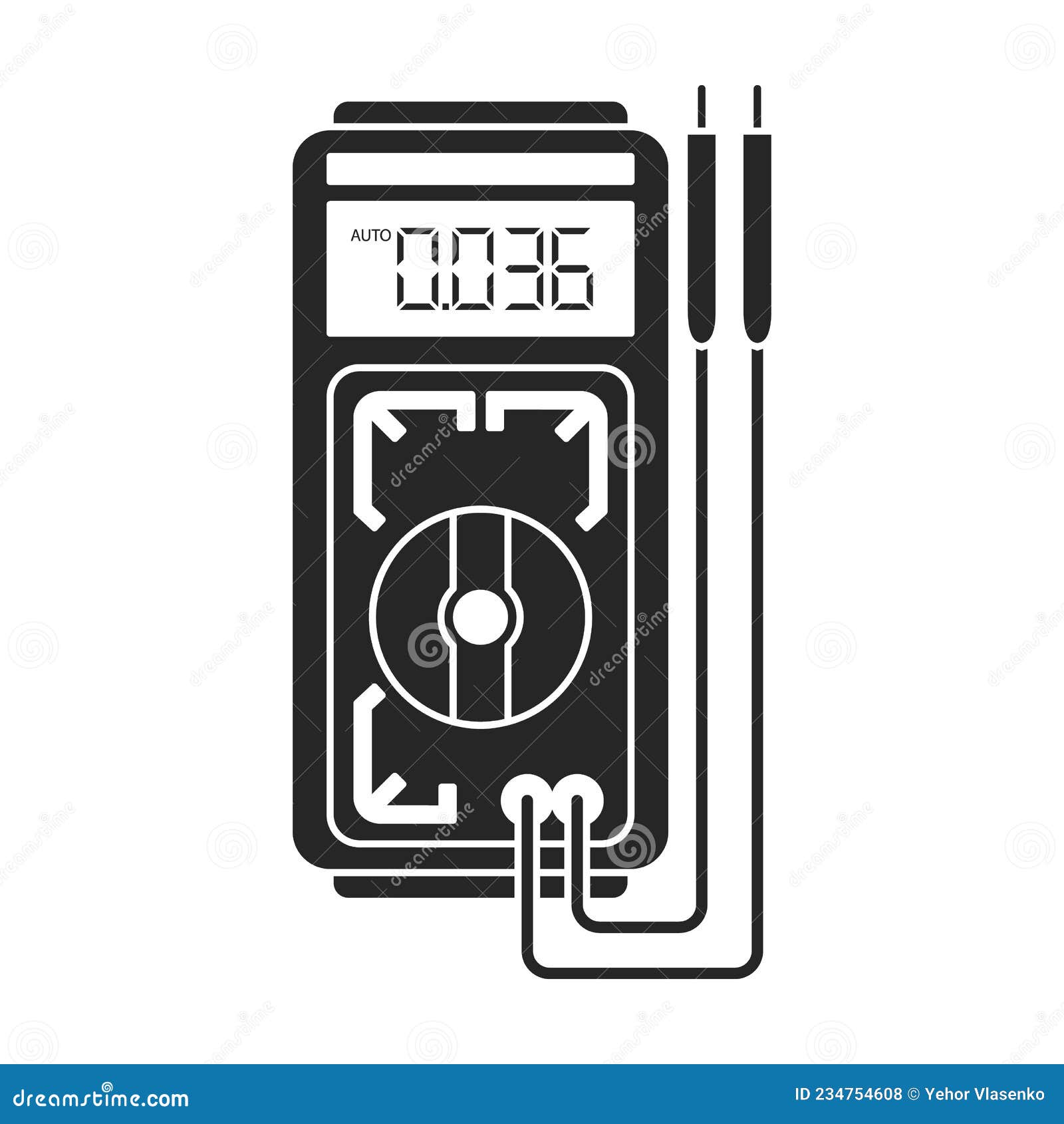 Multimeter Vector Icon.Black Vector Icon Isolated on White Background ...