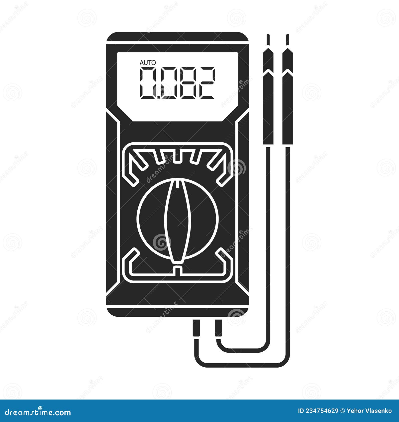Multimeter Vector Icon.Black Vector Icon Isolated on White Background ...