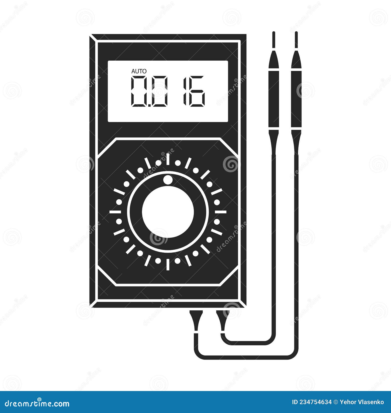 Multimeter Vector Icon.Black Vector Icon Isolated on White Background ...