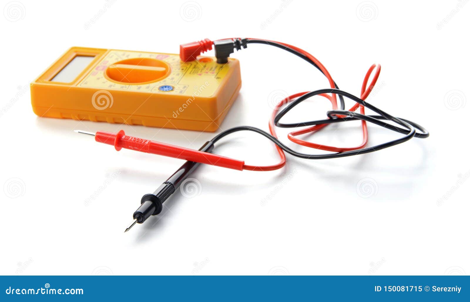 Multimeter on White Background Stock Image - Image of current, voltage ...
