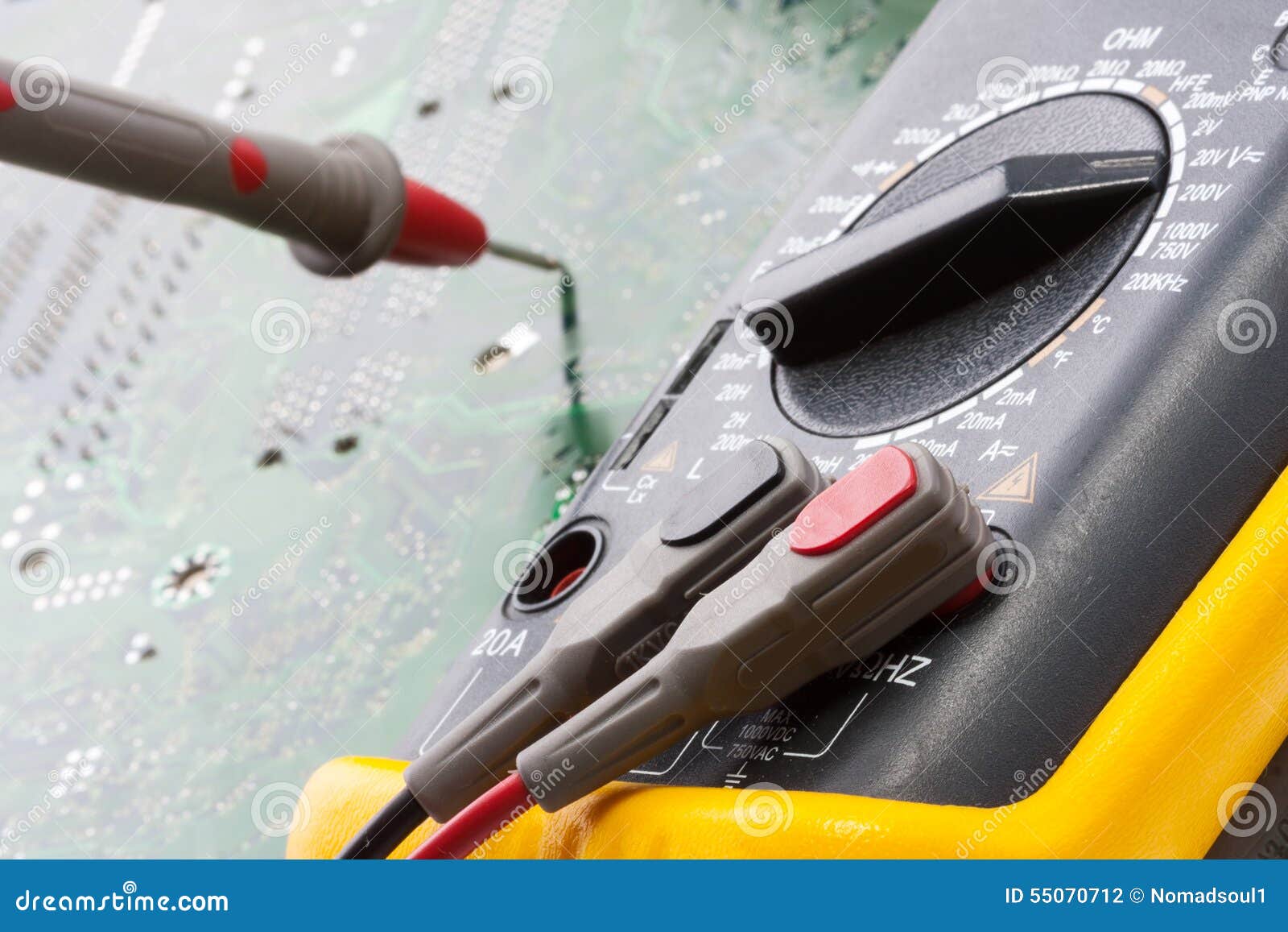 Multimetr working stock photo. Image of digital, green - 55070712