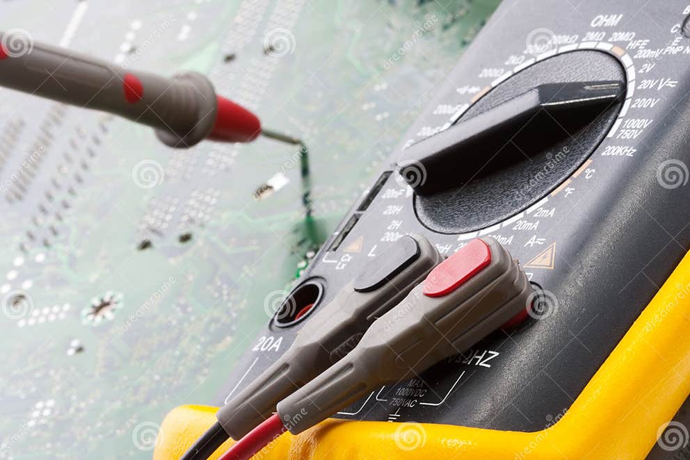 Multimetr working stock photo. Image of digital, green - 55070712