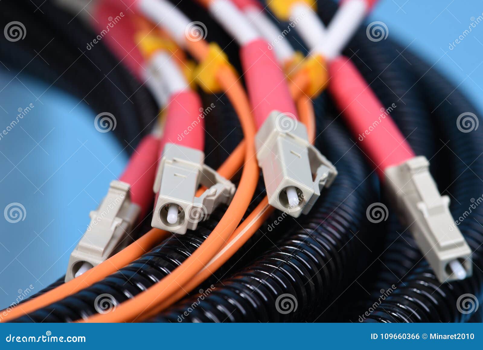 Multimode Optical Fiber Patch Cord with Connectors Stock Photo - Image ...