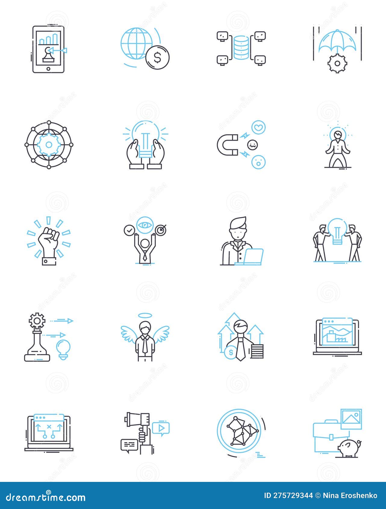Multinational Affairs Linear Icons Set. Globalization, Diplomacy ...