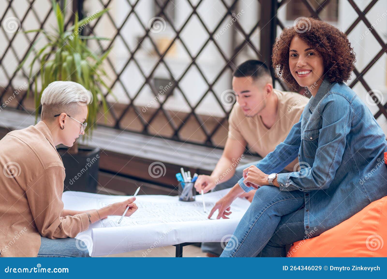 Multinational Architectural Team Working on a Site Development Plan ...