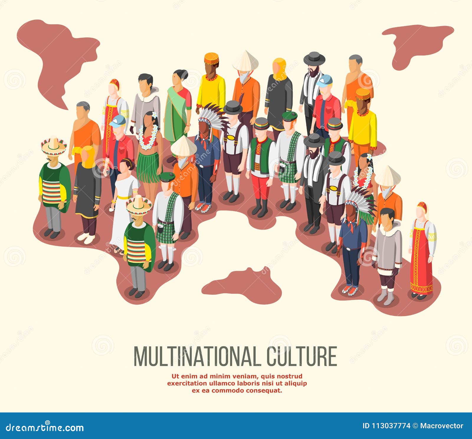 Multinational Culture Isometric Composition Stock Vector - Illustration ... Multinational Culture Isometric Composition Stock Vector - Illustration ...