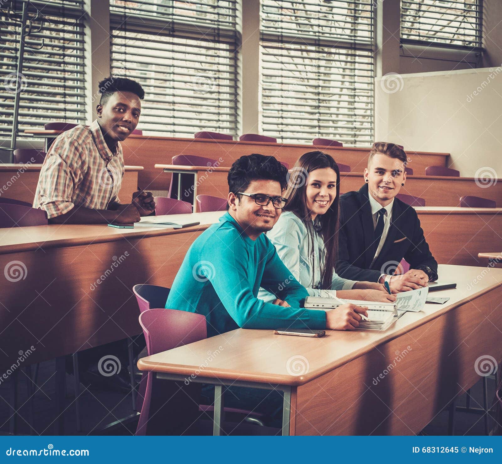 Multinational Group of Cheerful Students Taking an Active Part in a ...
