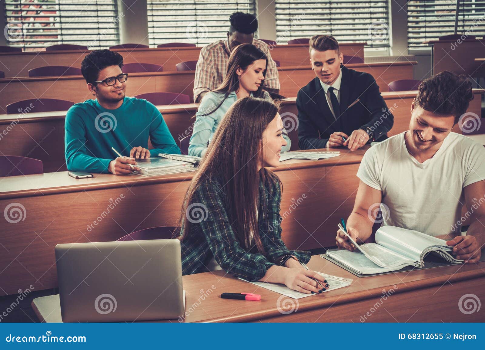 Multinational Group of Cheerful Students Taking an Active Part in a ...
