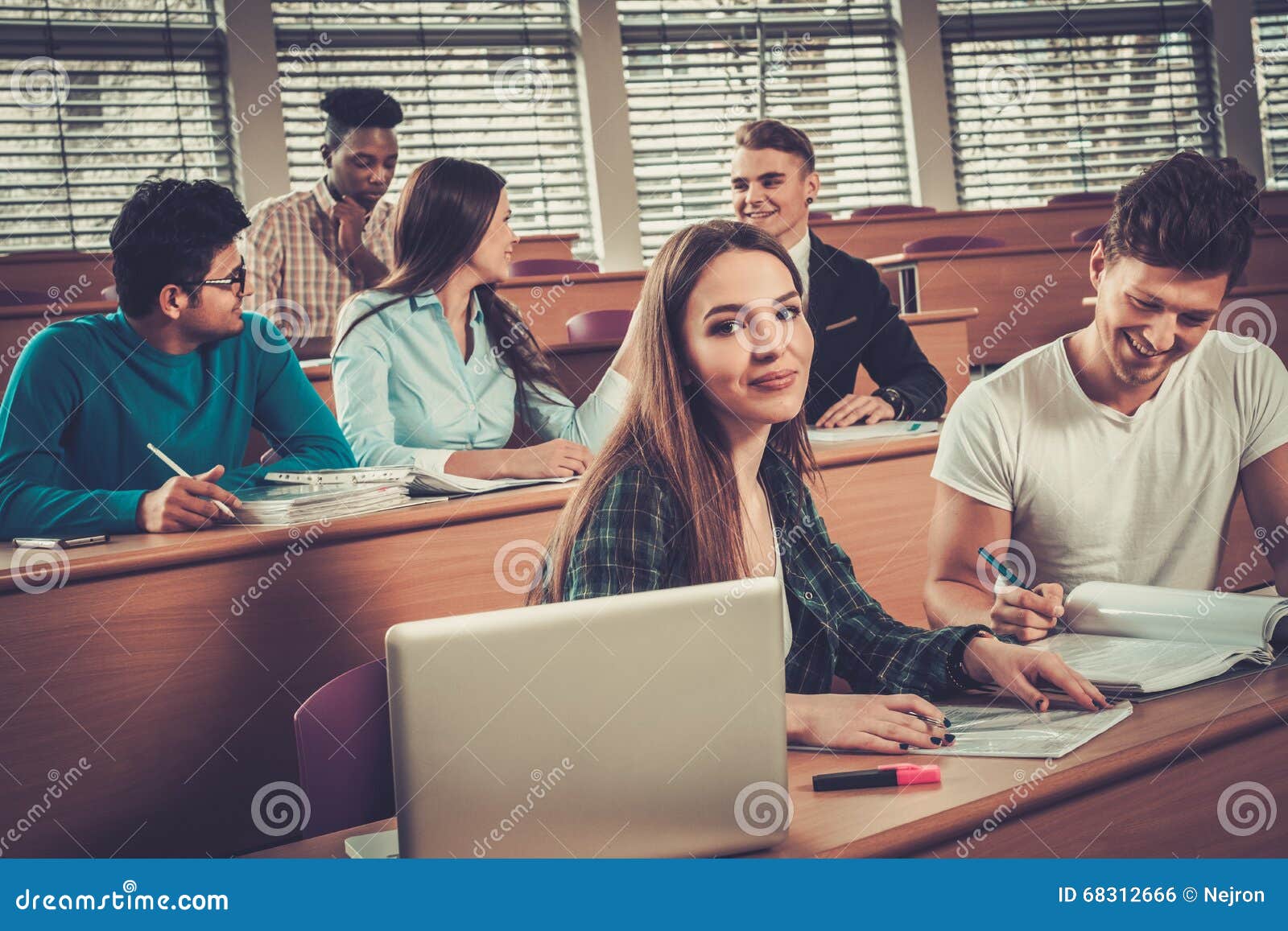 Multinational Group of Cheerful Students Taking an Active Part in a ...
