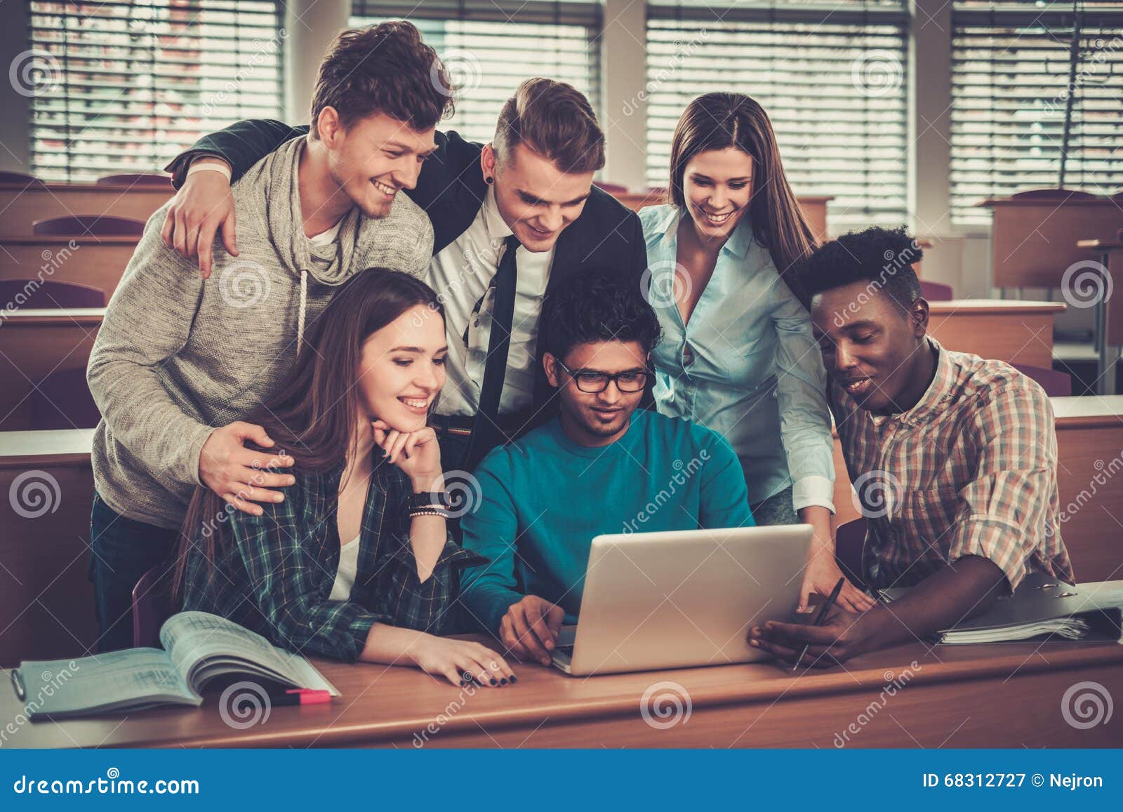 Multinational Group of Cheerful Students Taking an Active Part in a ...