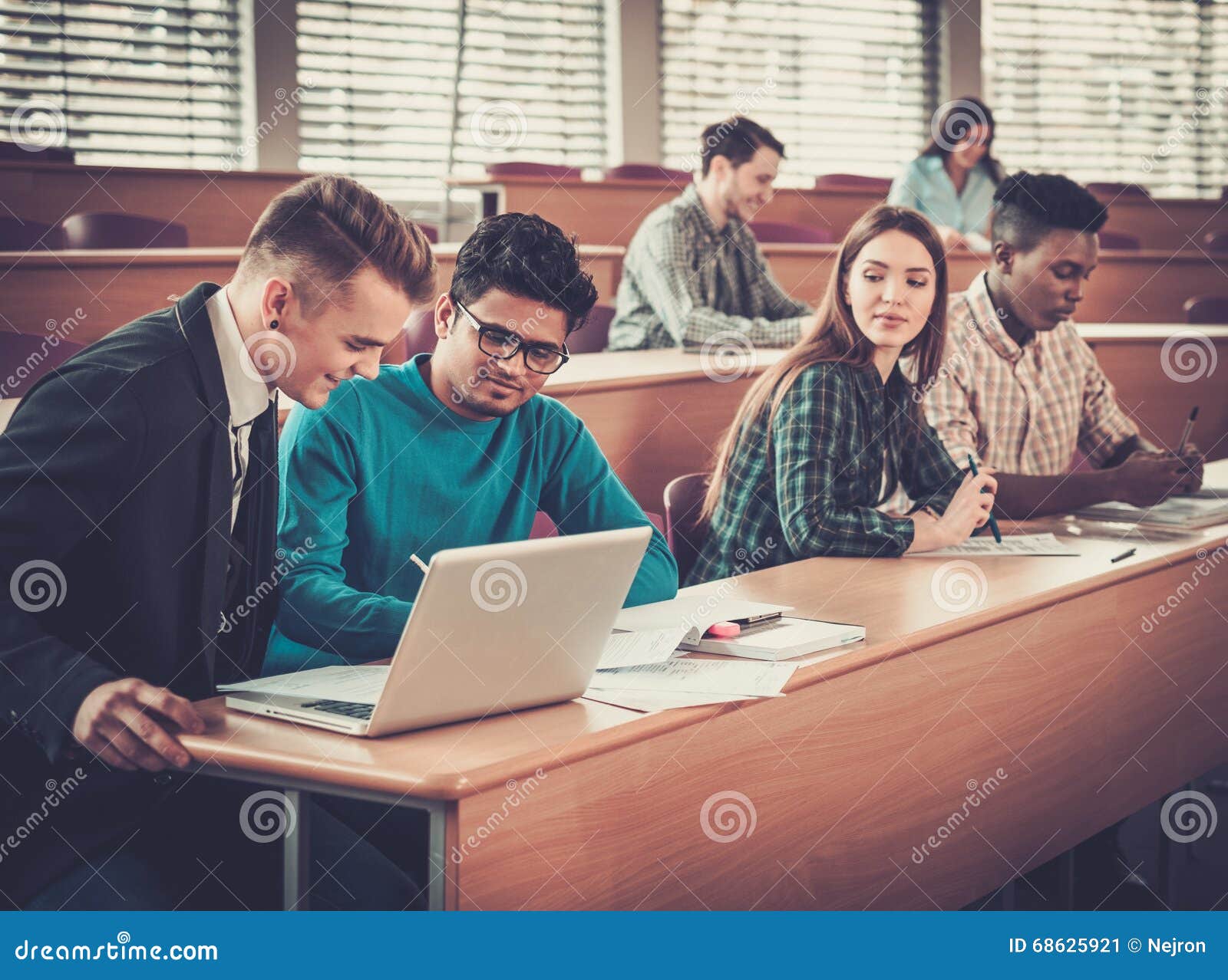 Multinational Group of Cheerful Students Taking an Active Part in a ...