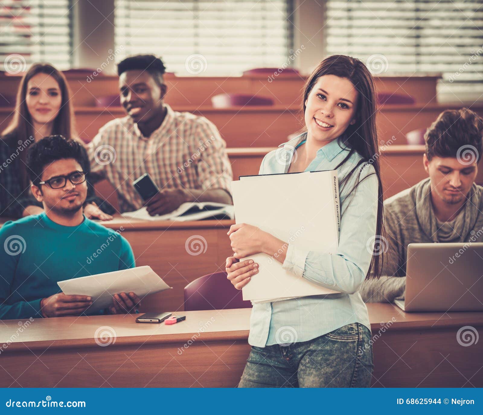 Multinational Group of Cheerful Students Taking an Active Part in a ...