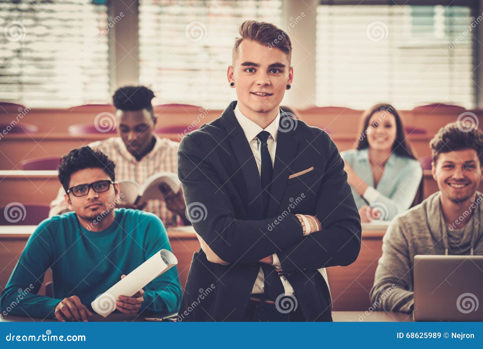 Multinational Group of Cheerful Students Taking an Active Part in a ...
