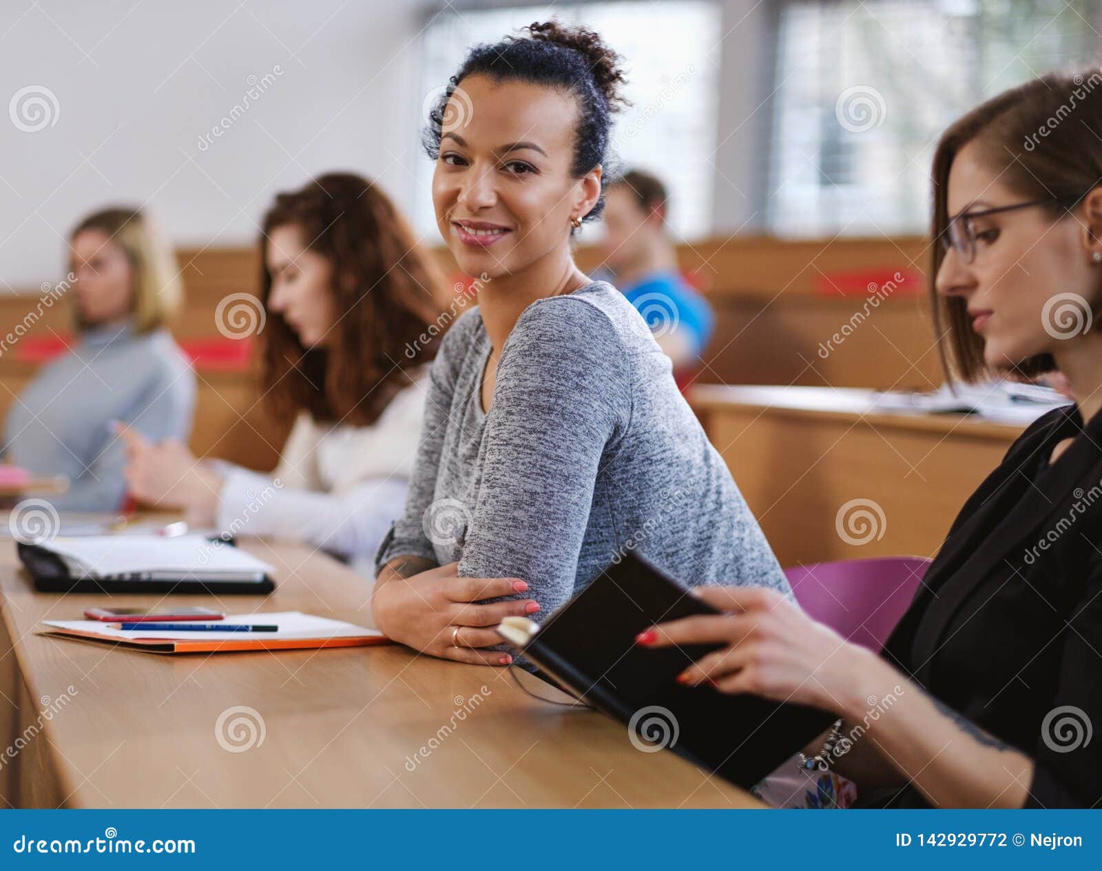 Multinational Group of Students in an Auditorium Stock Photo - Image of ...
