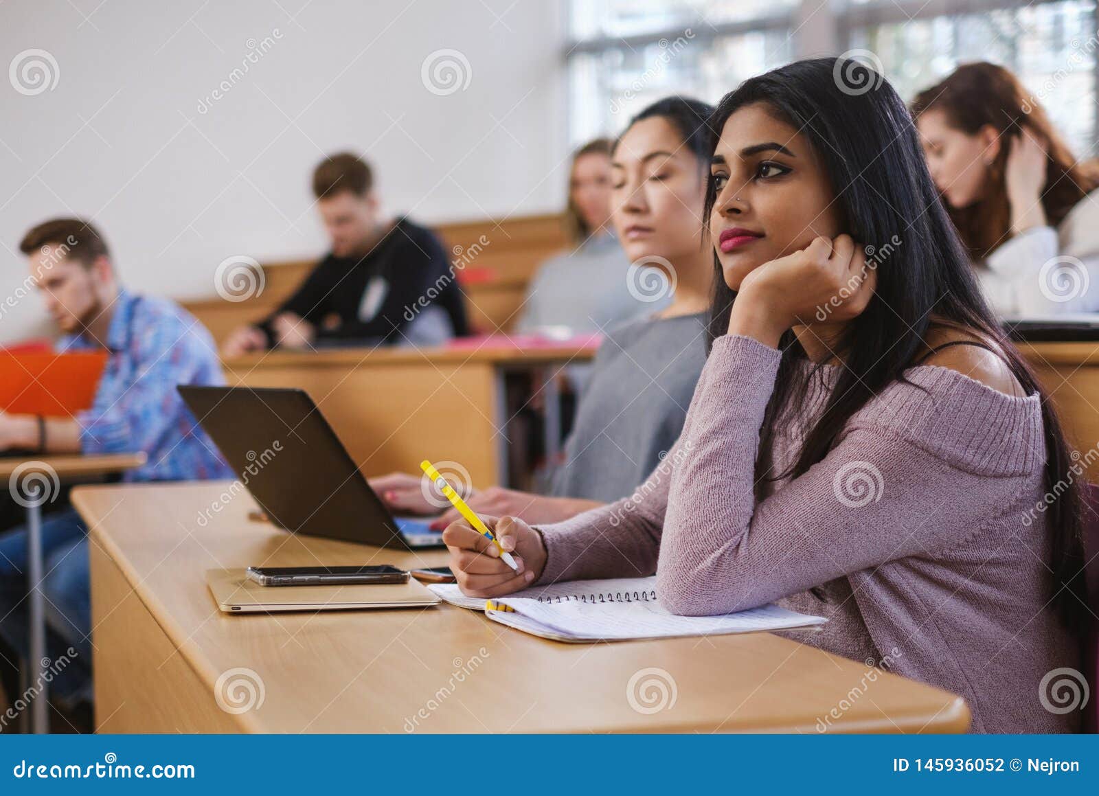 Multinational Group of Students in an Auditorium Stock Photo - Image of ...