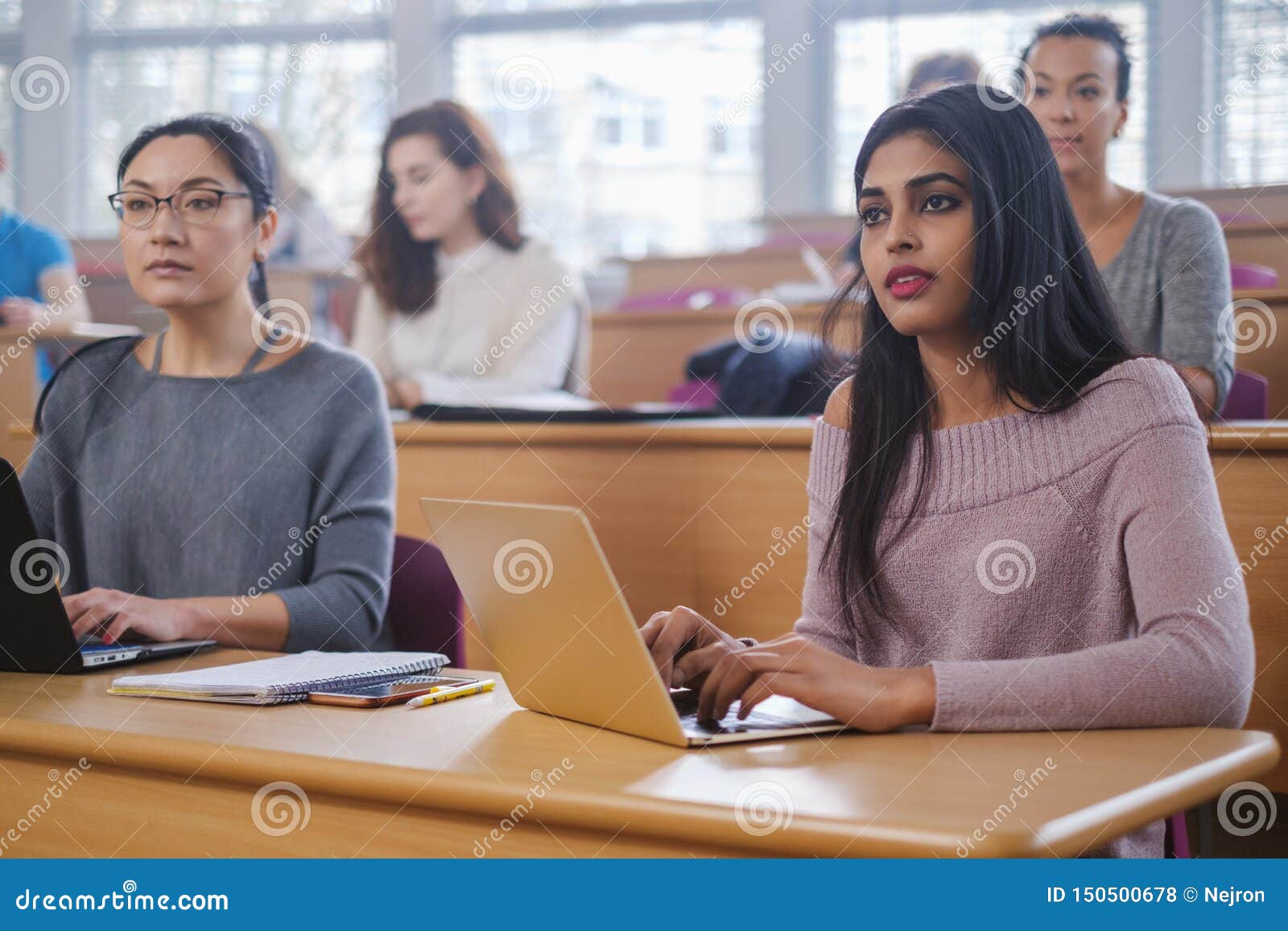Multinational Group of Students in an Auditorium Stock Photo - Image of ...