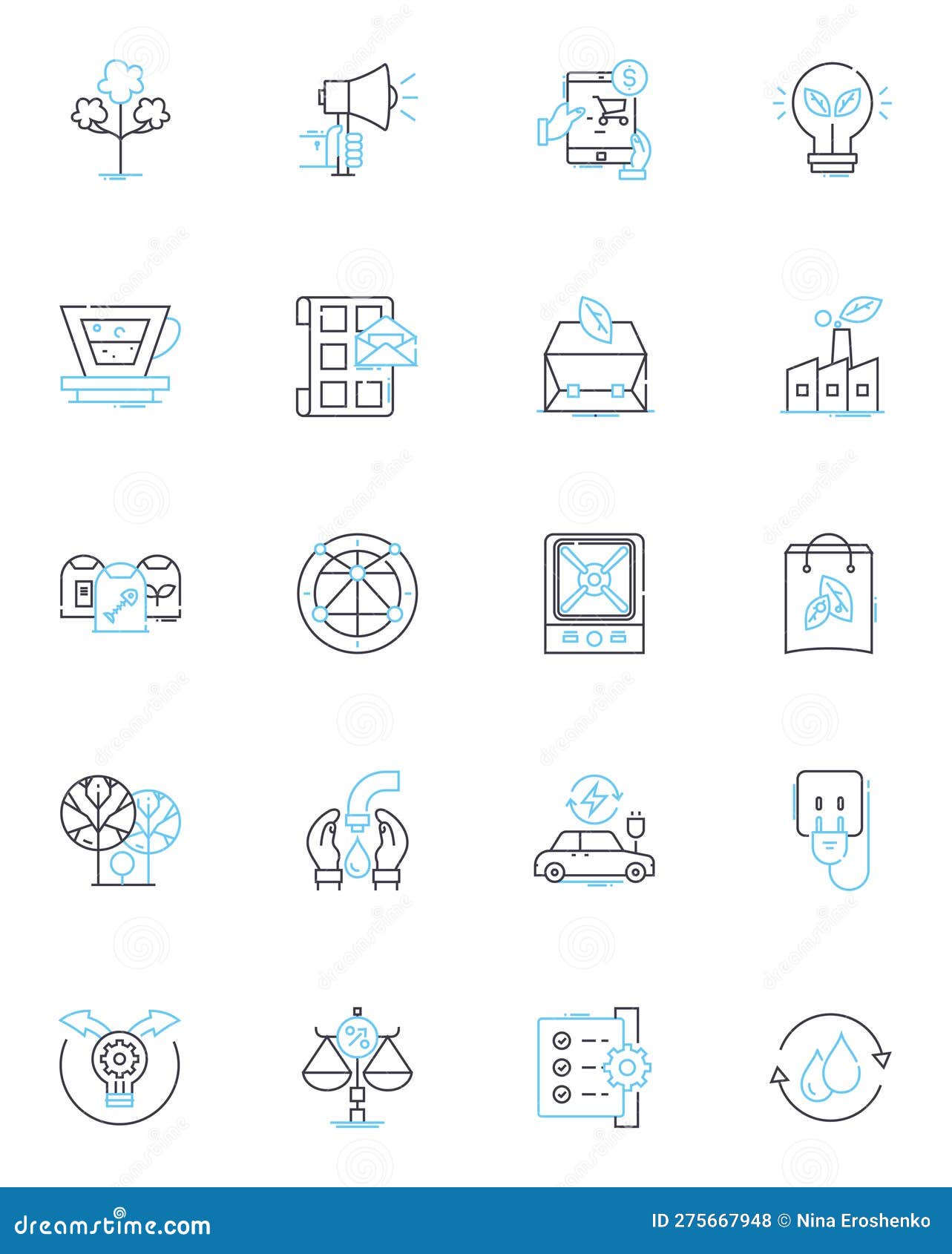 Multinational Industry Linear Icons Set. Globalization, Diversity ...