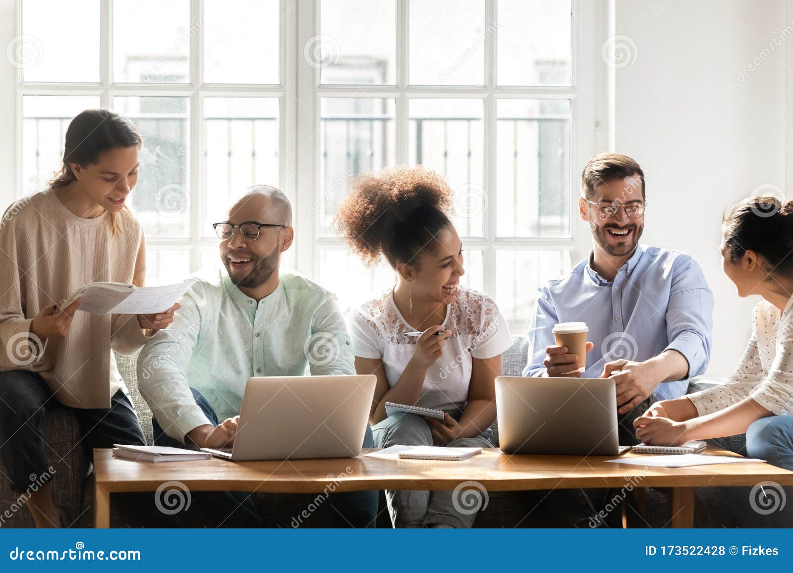 Multinational Students Studying Together Working on Common Research ...