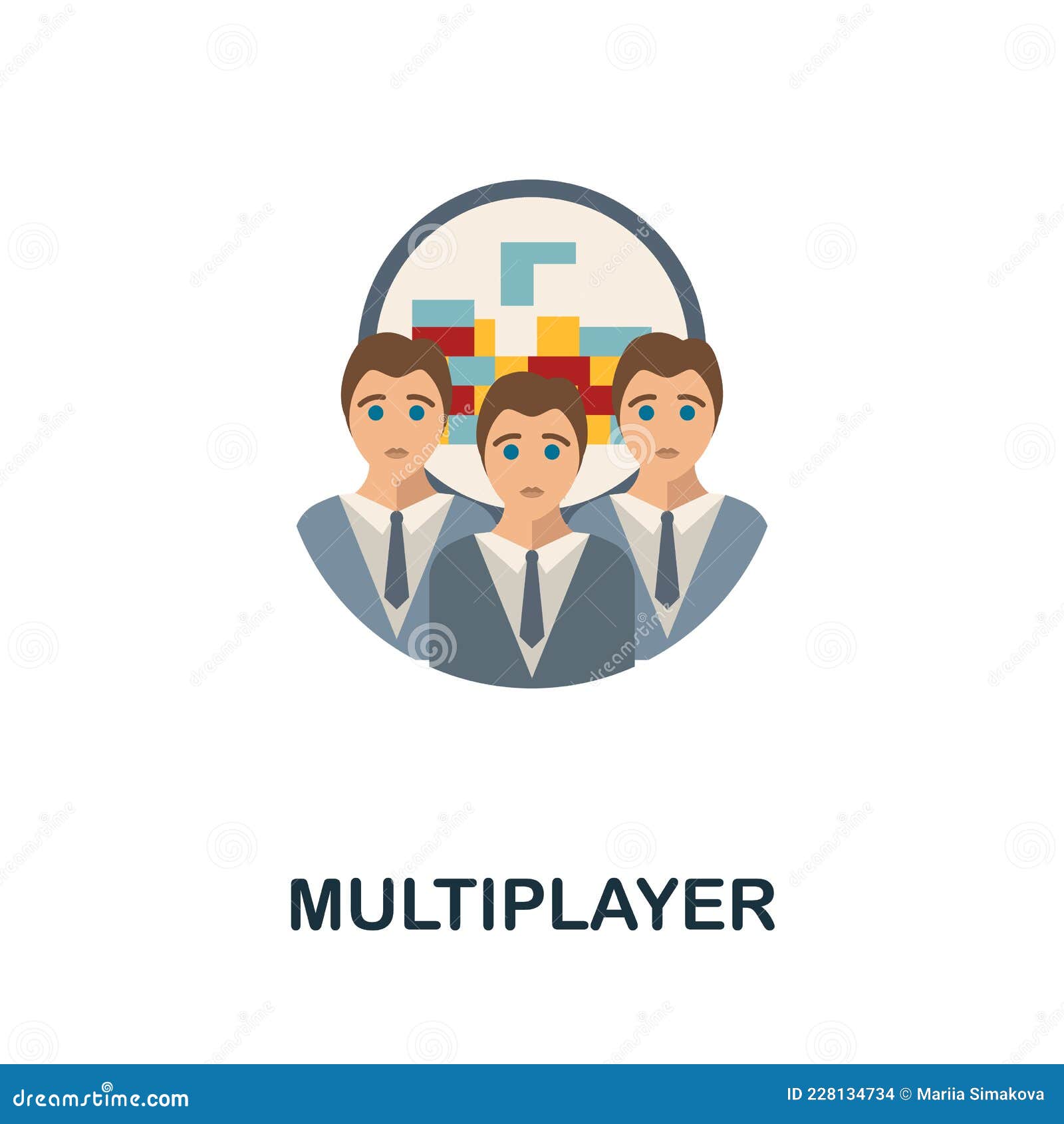 Multiplayer Flat Icon. Simple Sign from Gamification Collection ...