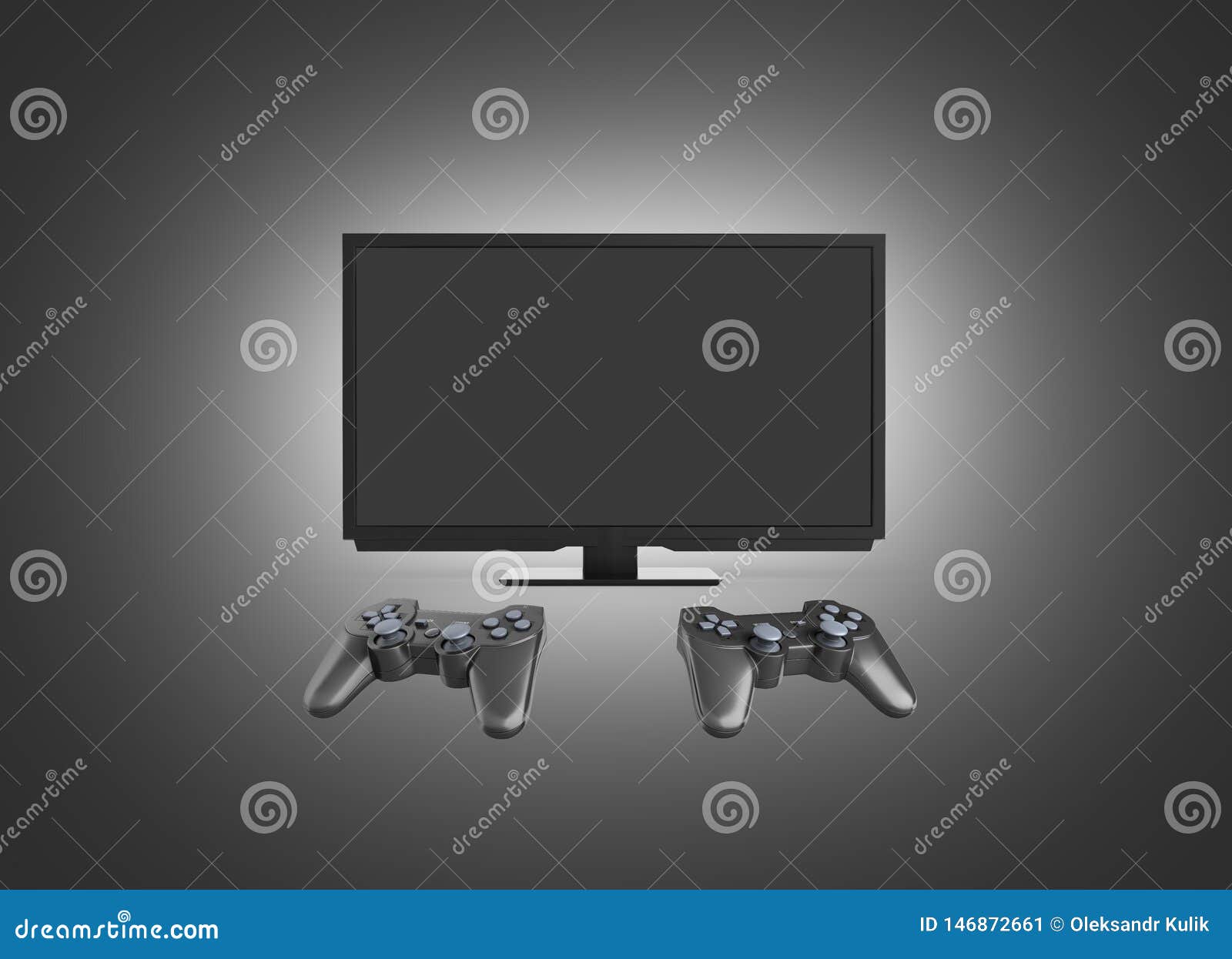 Multiplayer Game Concept On The Console Illustration Of Two Joysticks ...