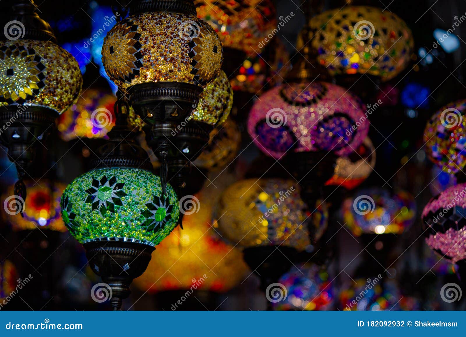 Multiple Arabic Lamps at a Shop in Turkey Stock Photo - Image of month ...